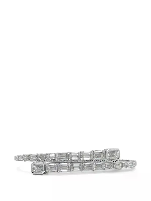 SOLO FOR DIAMONDS Diamond-embellished Wrap Bracelet - Silver