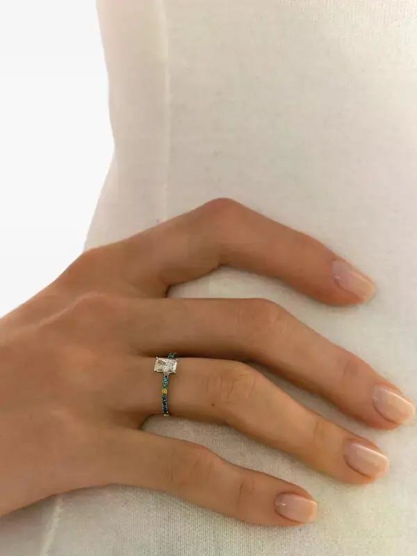 SOLO FOR DIAMONDS Radiant-cut Diamond-embellished Ring
