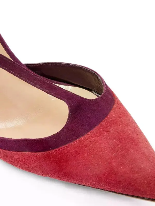 Manolo Blahnik Suede Pointed-toe T-strap Stiletto Sandals