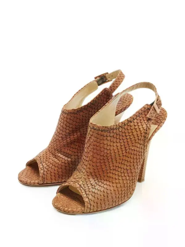 JIMMY CHOO Snakeskin-effect Slingback Sandals