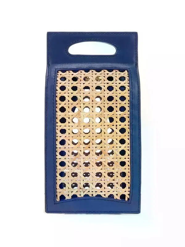Tyler Ellis Stella Wicker Tote Bag - Blue