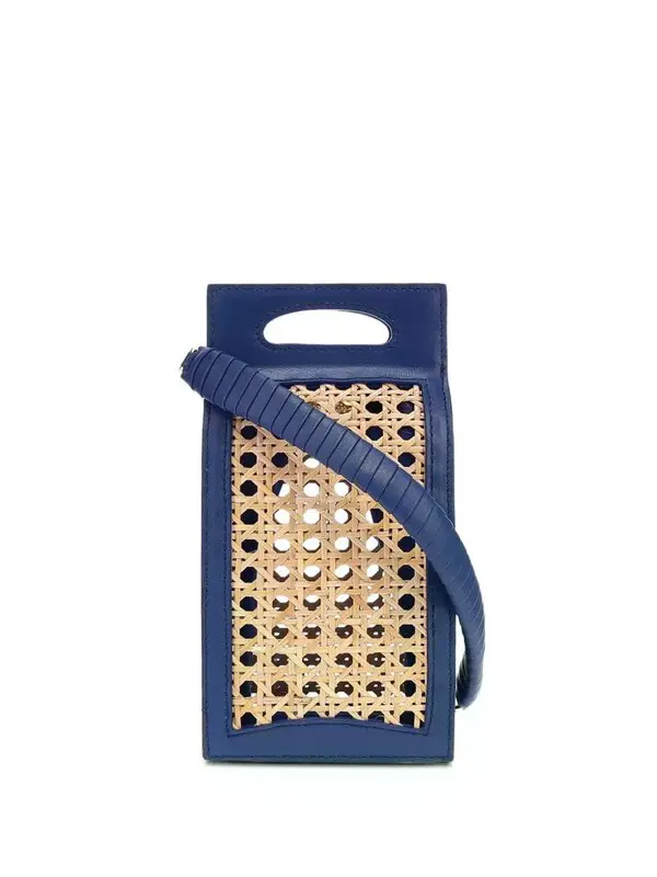 Tyler Ellis Stella Wicker Tote Bag - Blue