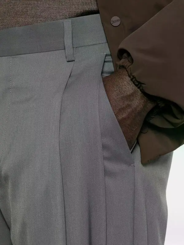 BRIGLIA 1949 Pleated Detail Cropped Trousers