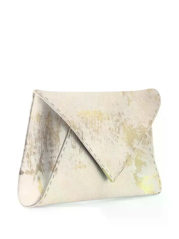 Tyler Ellis Medium Lee Pouchet Metallic-leather Clutch Bag - Neutrals