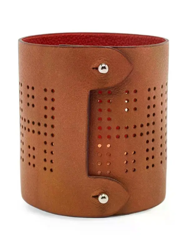 Hermès Perforated Leather Holder - Brown