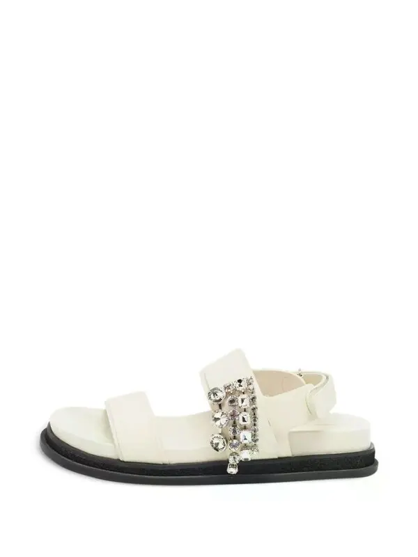 JIMMY CHOO Verity Crystal-embellished Sandals - White