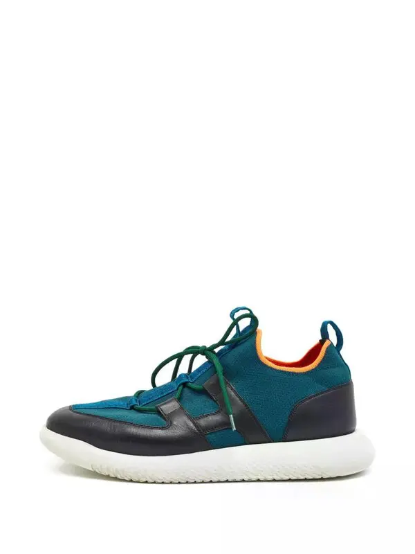 Hermès Duel Leather Panelled Sneakers - Blue