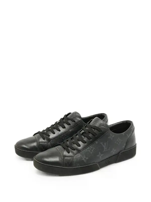 LOUIS VUITTON Monogram Canvas & Leather Sneakers