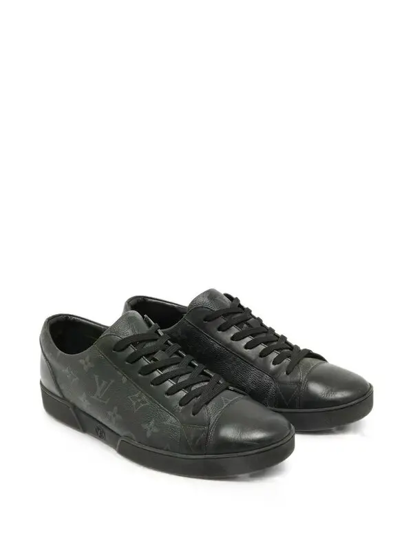 LOUIS VUITTON Monogram Canvas & Leather Sneakers