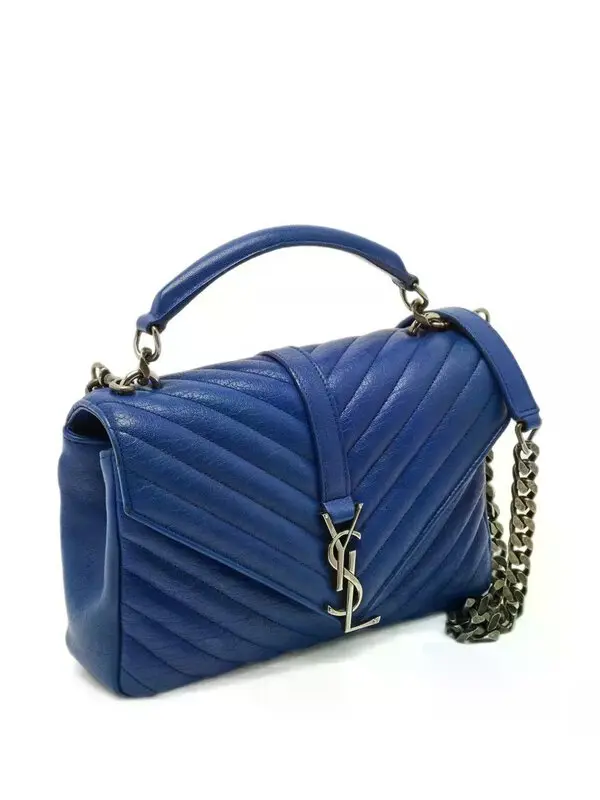 Saint Laurent College Matelassé Tote Bag - Blue