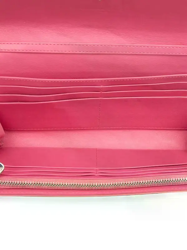 Dior 2014 Patent Cannage Lady Wallet On Chain Crossbody Bag - Pink