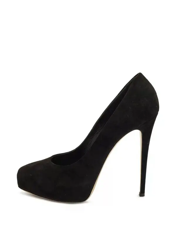 LE SILLA Suede Almond Toe Platform Stiletto Pumps - Black