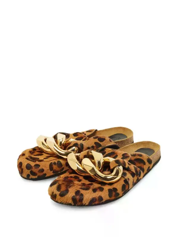 JW Anderson Leopard-print Chain-link Mules