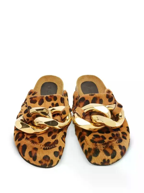 JW Anderson Leopard-print Chain-link Mules