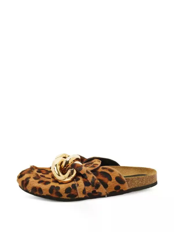 JW Anderson Leopard-print Chain-link Mules