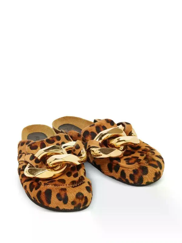 JW Anderson Leopard-print Chain-link Mules