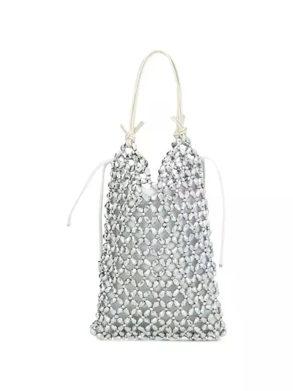 Staud Karla Crystal Embellished Clutch Bag - Silver