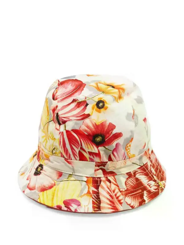 FERRAGAMO Printed Cotton Bucket Hat
