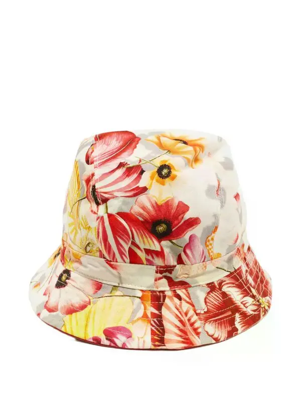 FERRAGAMO Printed Cotton Bucket Hat