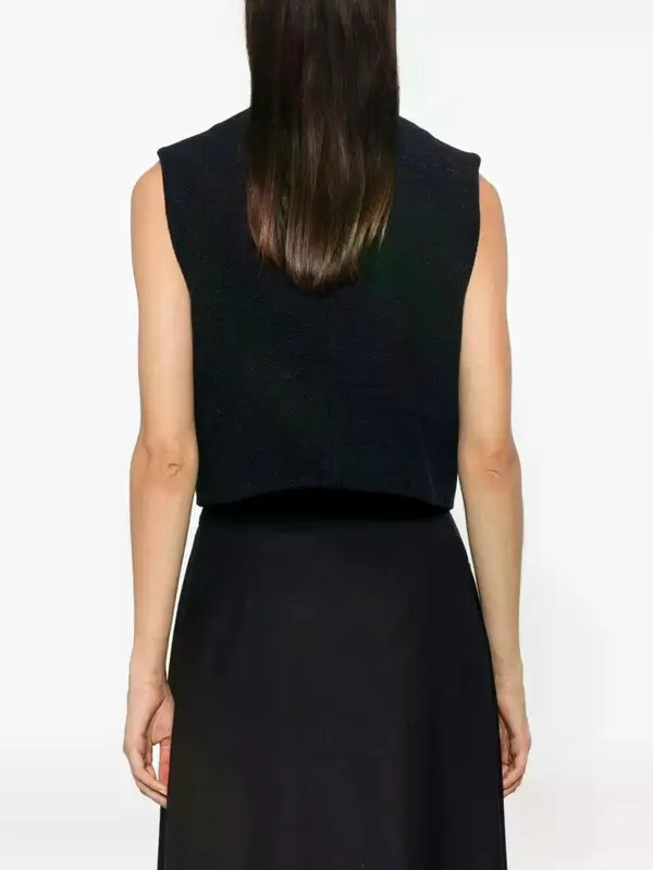 Maje Sleeveless Tweed Vest With Gold-tone Hardware