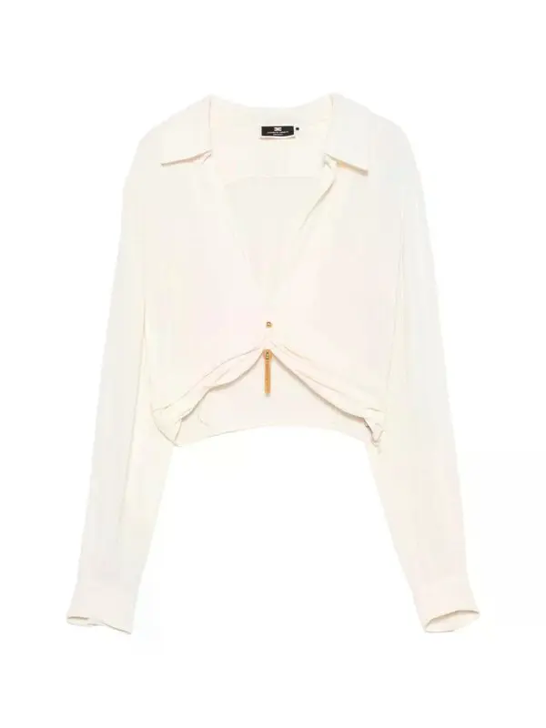 Elisabetta Franchi Cropped Shirt With Tassel Detail