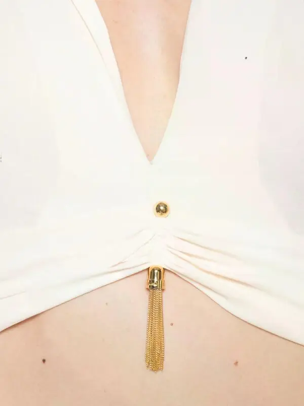 Elisabetta Franchi Cropped Shirt With Tassel Detail