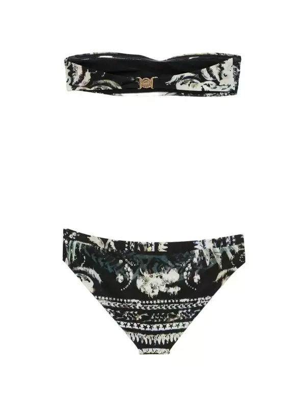 Balmain Abstract Print Bandeau Bikini