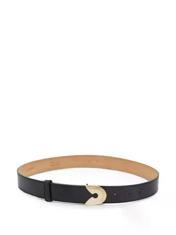 Gianfranco Ferre Sculpted Buckle Belt - Black