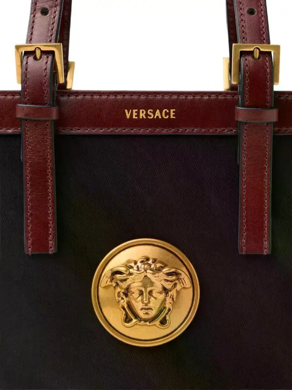 Versace Rivière Mini Canvas Tote - Black