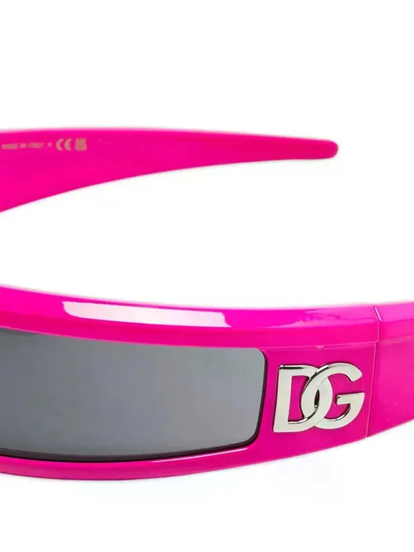 Dolce & Gabbana Shield-frame Sunglasses With Logo Plaque