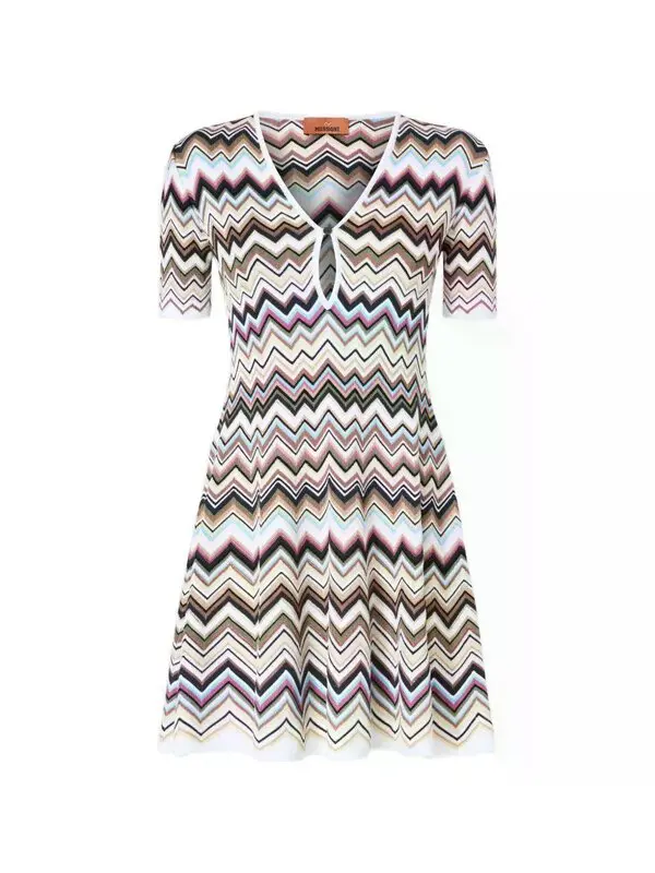 Missoni Zigzag Knit V-neck Dress