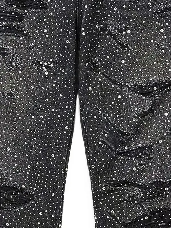 VALE FOREVER Crystal Rain Distressed Jeans