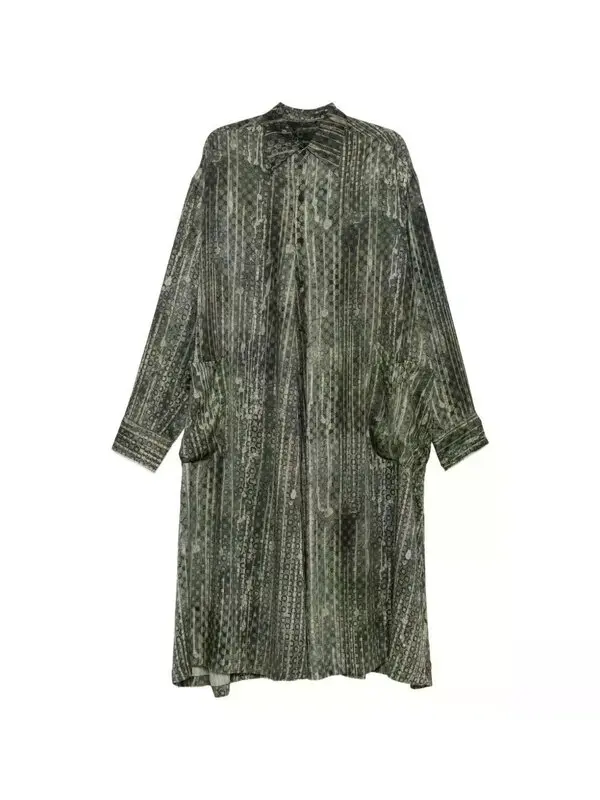 ZIGGY CHEN Abstract Print Button-up Shirt Dress