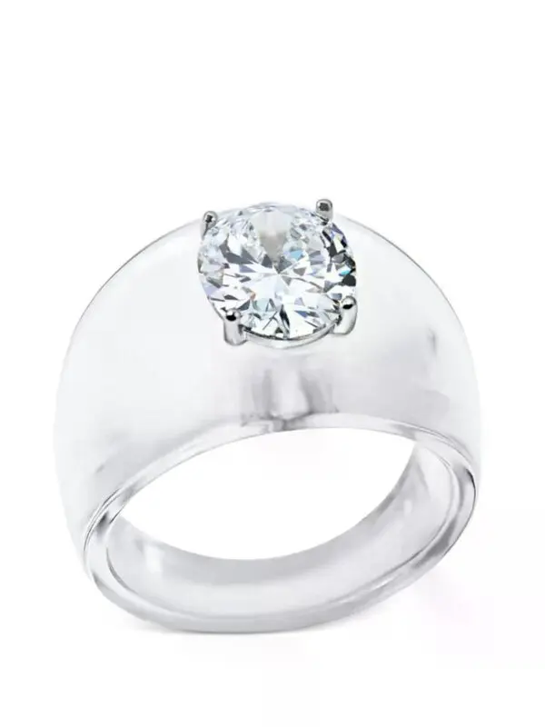 SOLO FOR DIAMONDS 14k White Gold Oval-cut Lab-grown Diamond Statement Ring