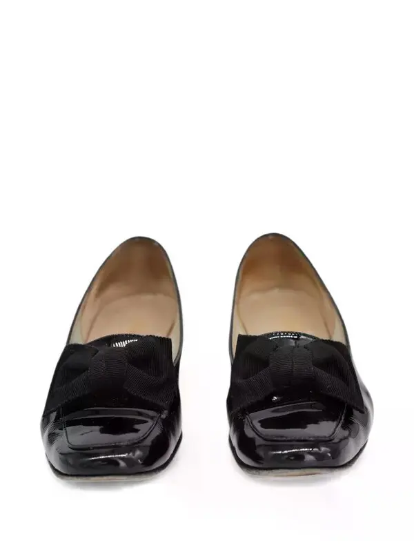 FERRAGAMO Drusilla Bow Loafers In Patent Leather