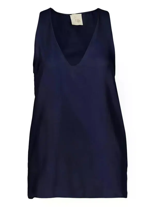 PAULA V-neck Silk Tank Top