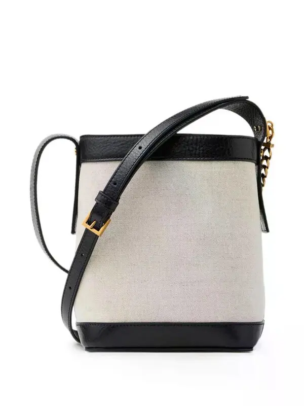Versace Pivot Mini Canvas Bucket Bag - Neutrals