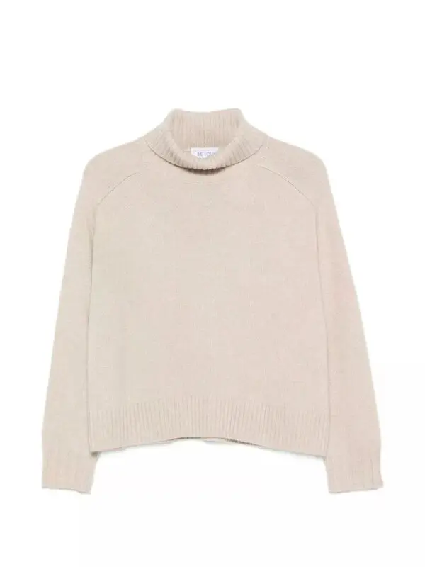 BEYOU Ribbed Knit Turtleneck Sweater - Neutrals
