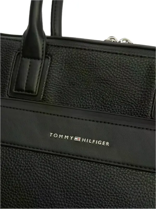 Tommy Hilfiger Logo-plaque Pebbled-texture Laptop Bag