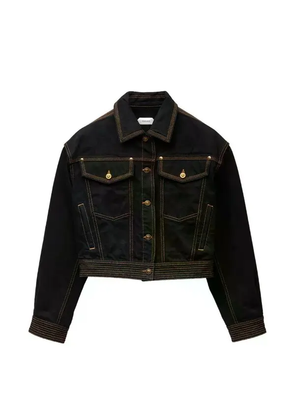 Versace Denim Blouson Jacket With Medusa Buttons