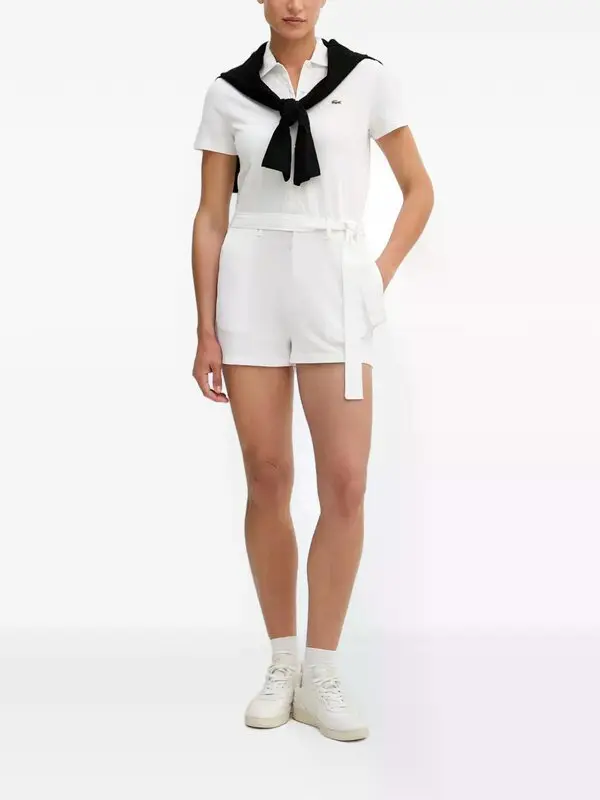 Lacoste Belted Playsuit With Logo Patch