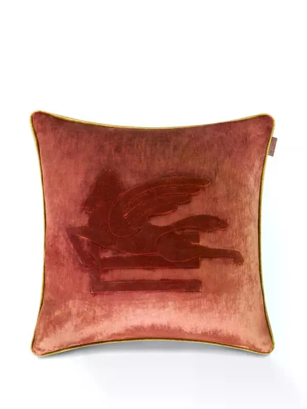Etro Embroidered Pegaso Velvet Cushion