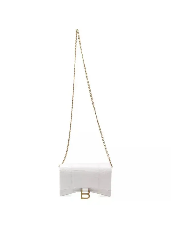 Balenciaga Hourglass Shoulder Bag - White