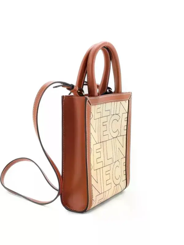 Celine Vertical Cabas Printed Canvas And Leather Mini Tote Bag