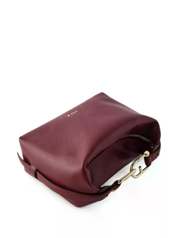 Furla Small Textured Leather Shoulder Bag - Red