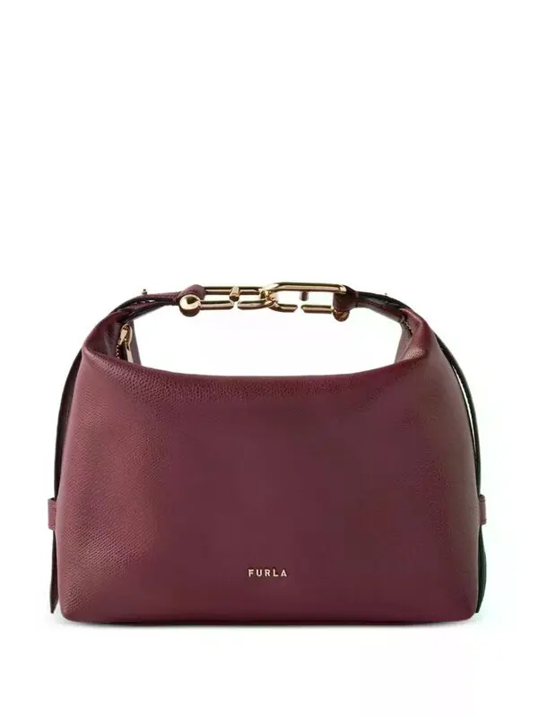 Furla Small Textured Leather Shoulder Bag - Red