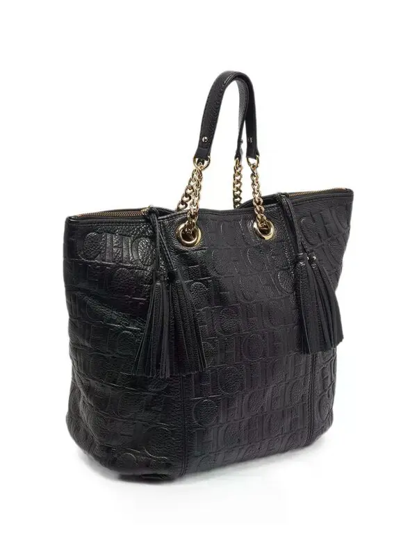 Carolina Herrera Monogram-embossed Tassel Tote Bag
