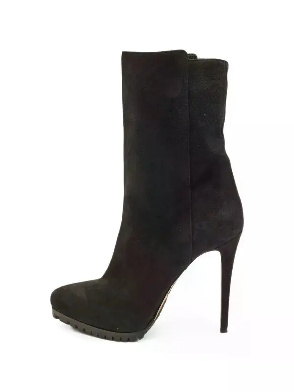 LE SILLA Suede Ankle Boots With Stiletto Heel