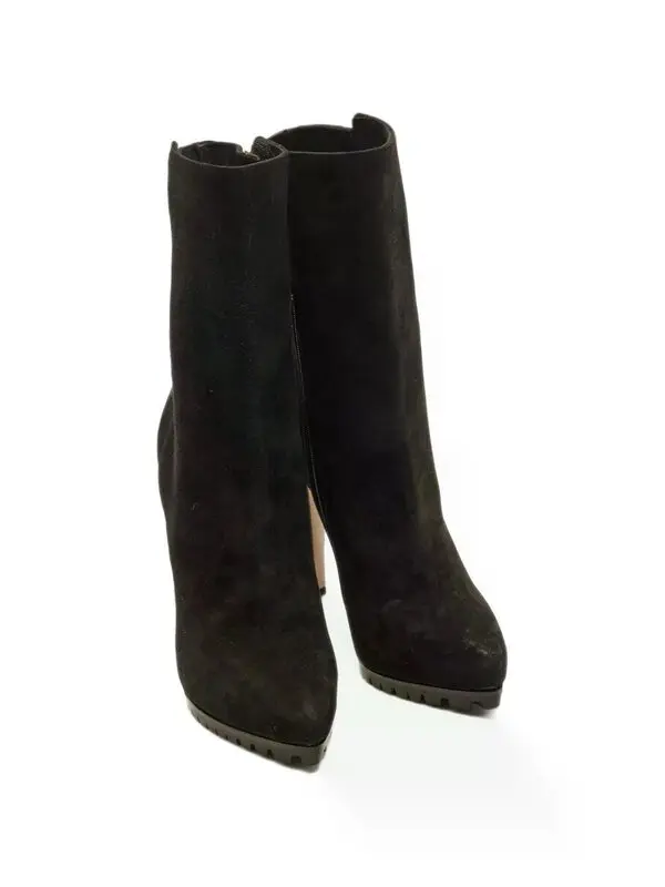 LE SILLA Suede Ankle Boots With Stiletto Heel