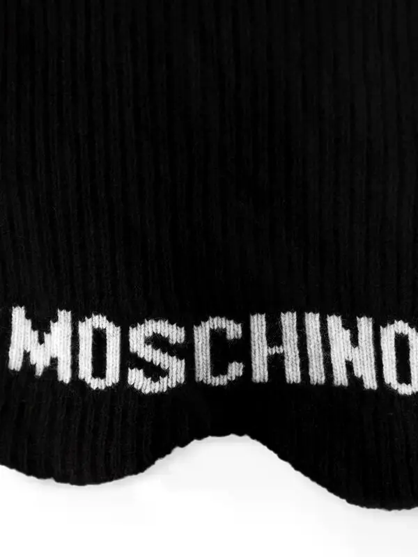 Moschino Logo-knit Wavy-edge Scarf